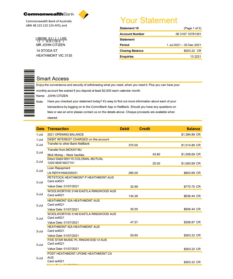 Russia Bank Statement Templates - BankStatements.net